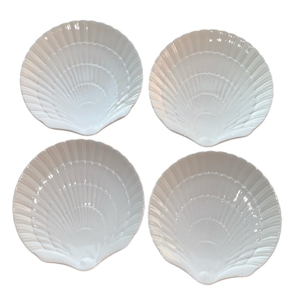 Mikasa | Dining | Vintage Set Of 4 Ocean Jewel White Salad Shell Plate ...